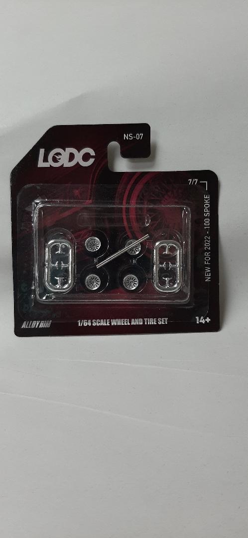 LODC 8MM 1/64 Scale 100 Spoke Chrome Wheel & Tire Set w/Spinner| House ...